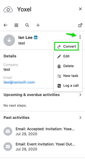 Yoxel | Converting leads in Outlook and Gmail addons